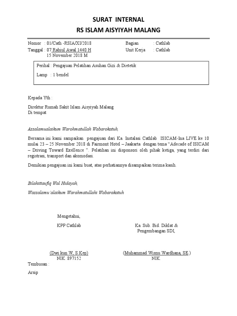 Contoh Surat Internal Antar Unit | PDF