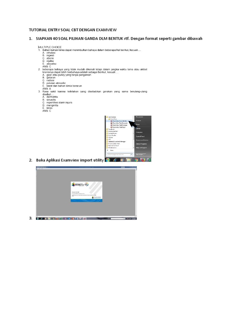 Tutorial Entry Soal CBT Dengan Examview | PDF