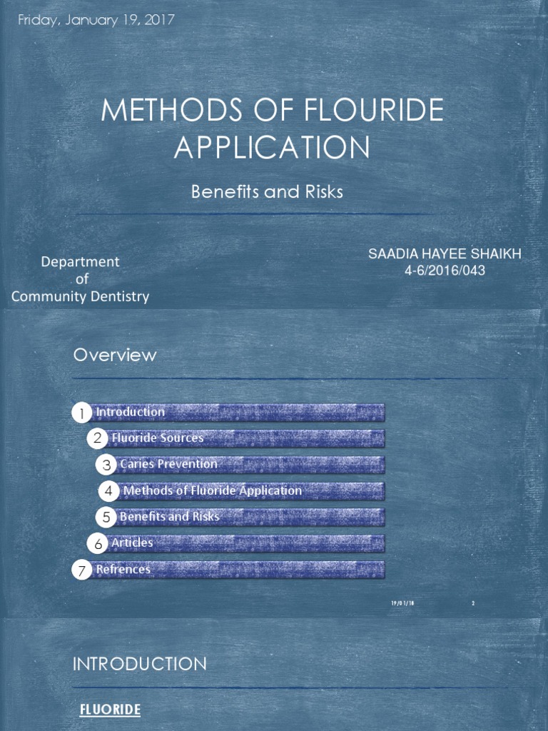 Methods of Flouride Application | PDF | Fluoride | Dentistry