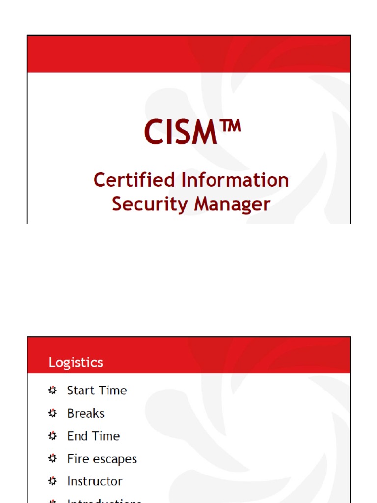 CISM Training Course | PDF