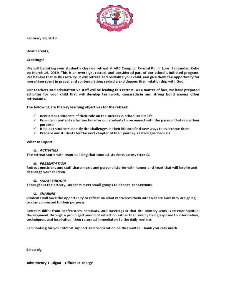 The Following Are The Key Learning Objectives For The Retreat | PDF