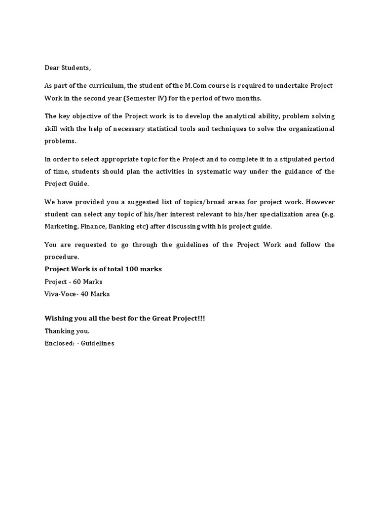 MCOM Project Guidelines 2017-2018 | PDF | Data Analysis | Research Methods