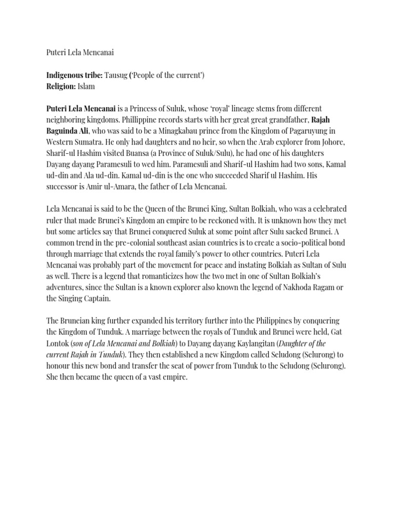 Puteri Lela Mencanai | PDF