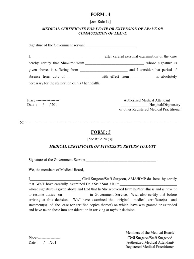 Medical Leave Formats | PDF | Physician | Health Care