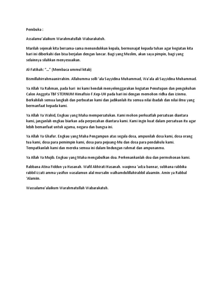 Doa Pengukuhan Fix | PDF