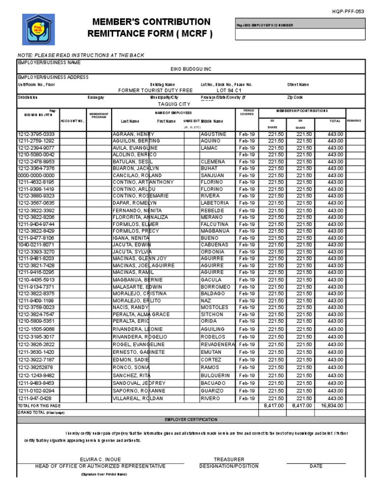 Hdmf Form ( Mcrf) 2019 Feb