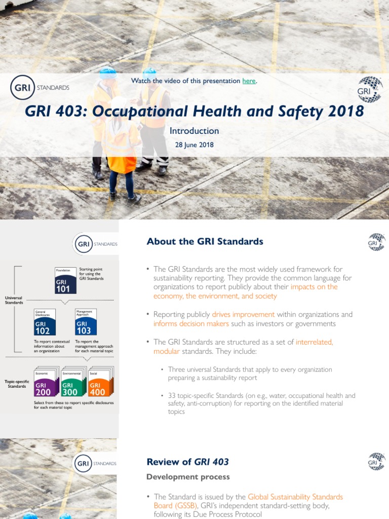 GRI 403 - Occupational Health and Safety 2018 Presentation | PDF ...
