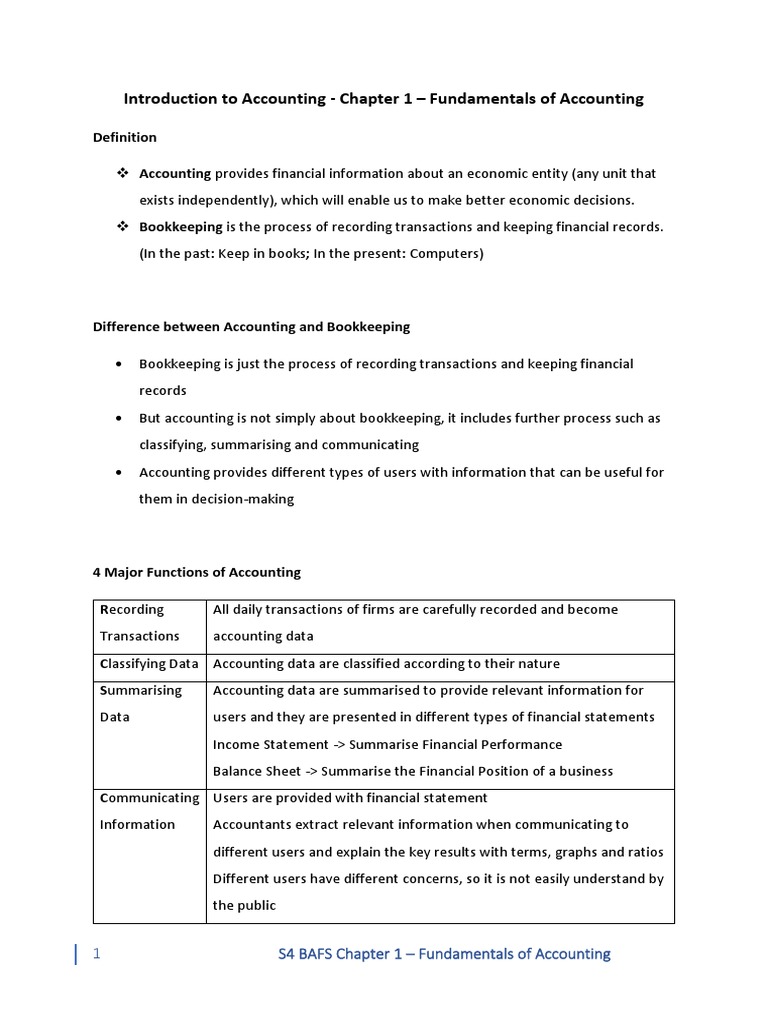 IACh1 - Fundamentals of Accounting | PDF | Bookkeeping | Accounting