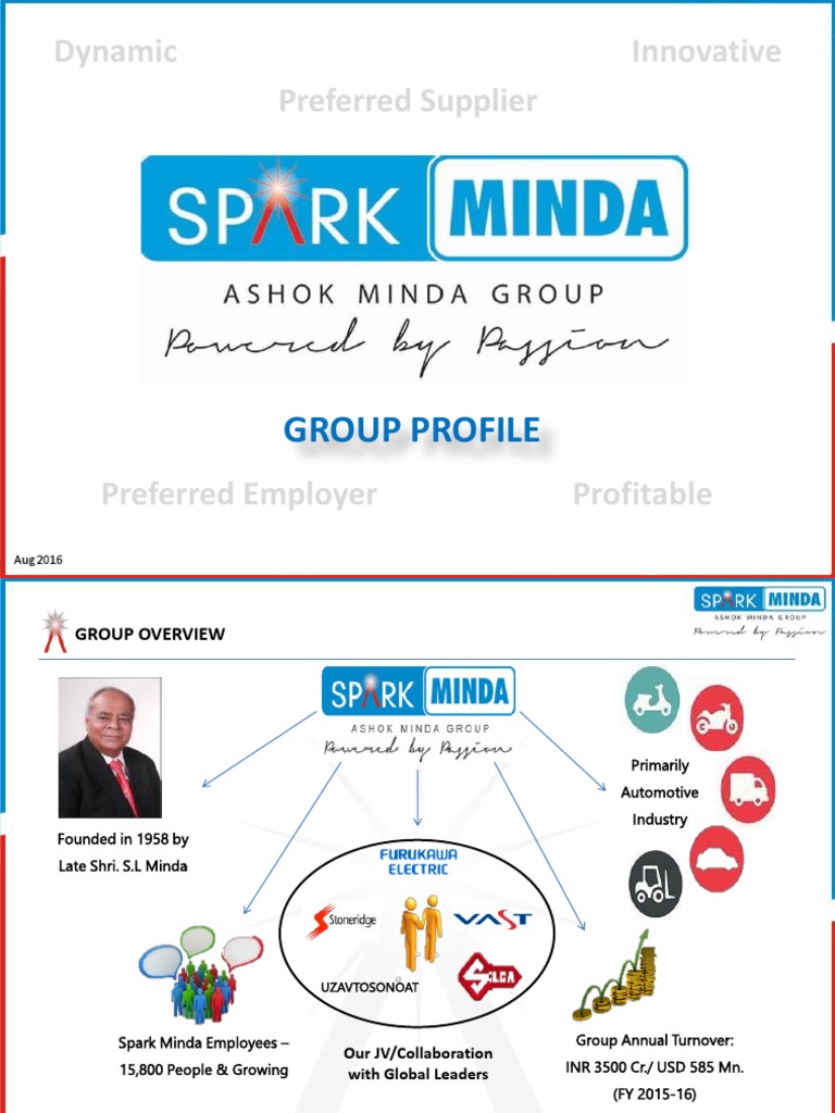 Spark Minda Group Profile Aug.pptx | Innovation | Relay