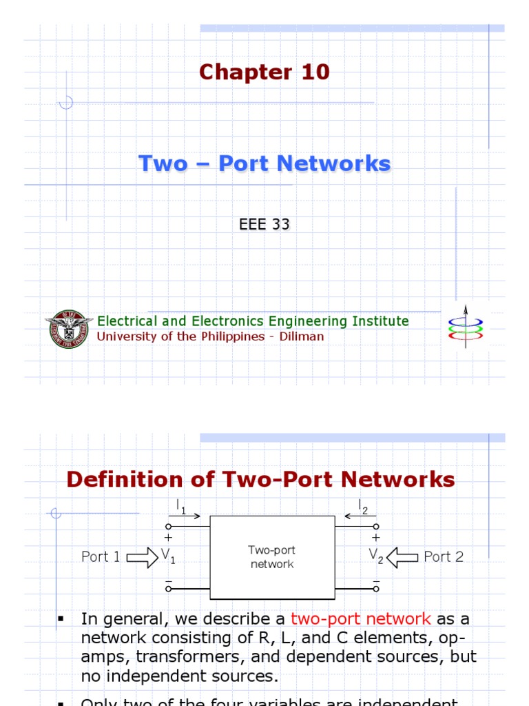 Two-Port Network Impedance Parameters | PDF | Computer Engineering ...