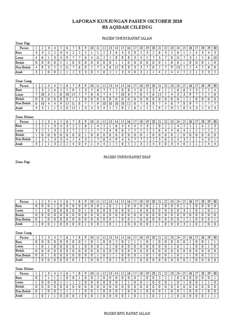 Laporan Kunjungan Pasien Igd | PDF