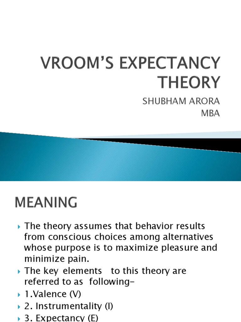 Understanding Valence, Instrumentality, Expectancy | PDF