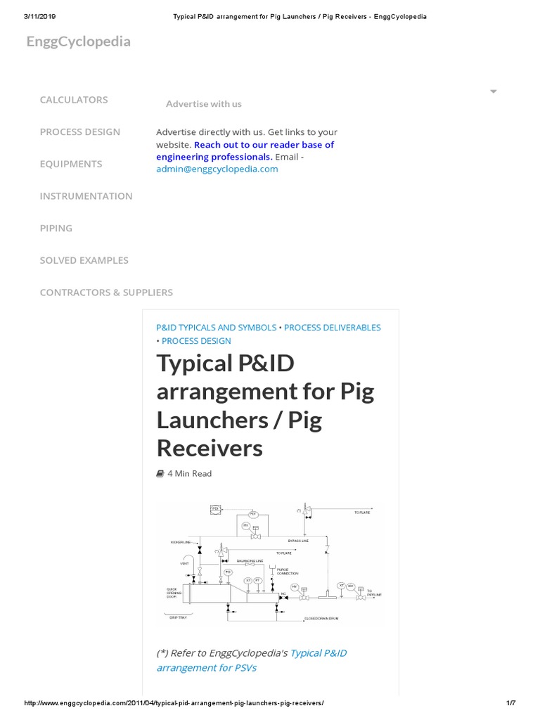 Typical P&ID Arrangement For Pig Launchers - Pig Receivers | PDF ...