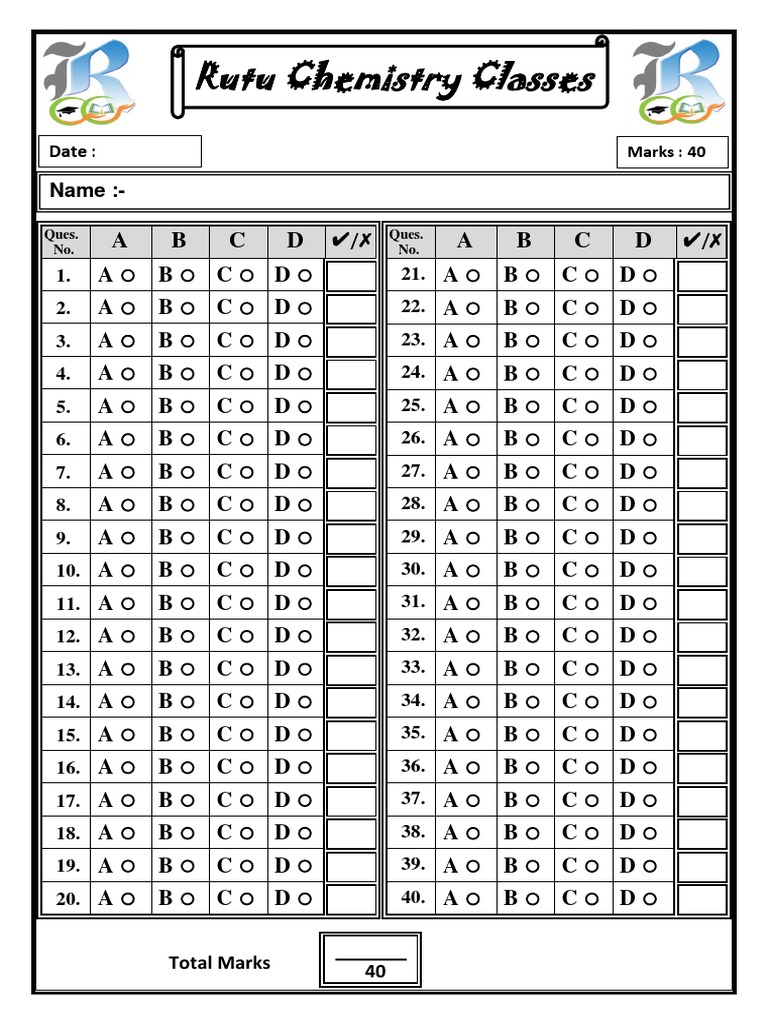 Omr Sheet 40 Marks | PDF
