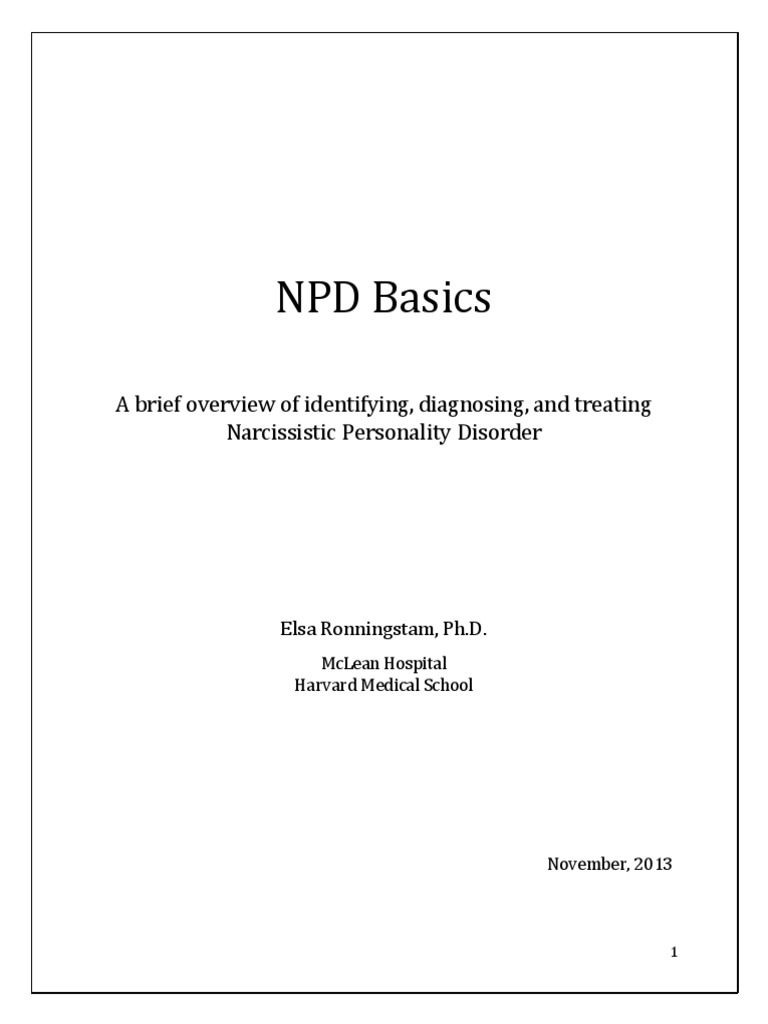 NPD Basics: Understanding Narcissistic Personality Disorder | PDF ...