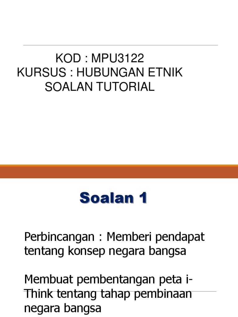 Soalan Tutorial MPU3122 | PDF