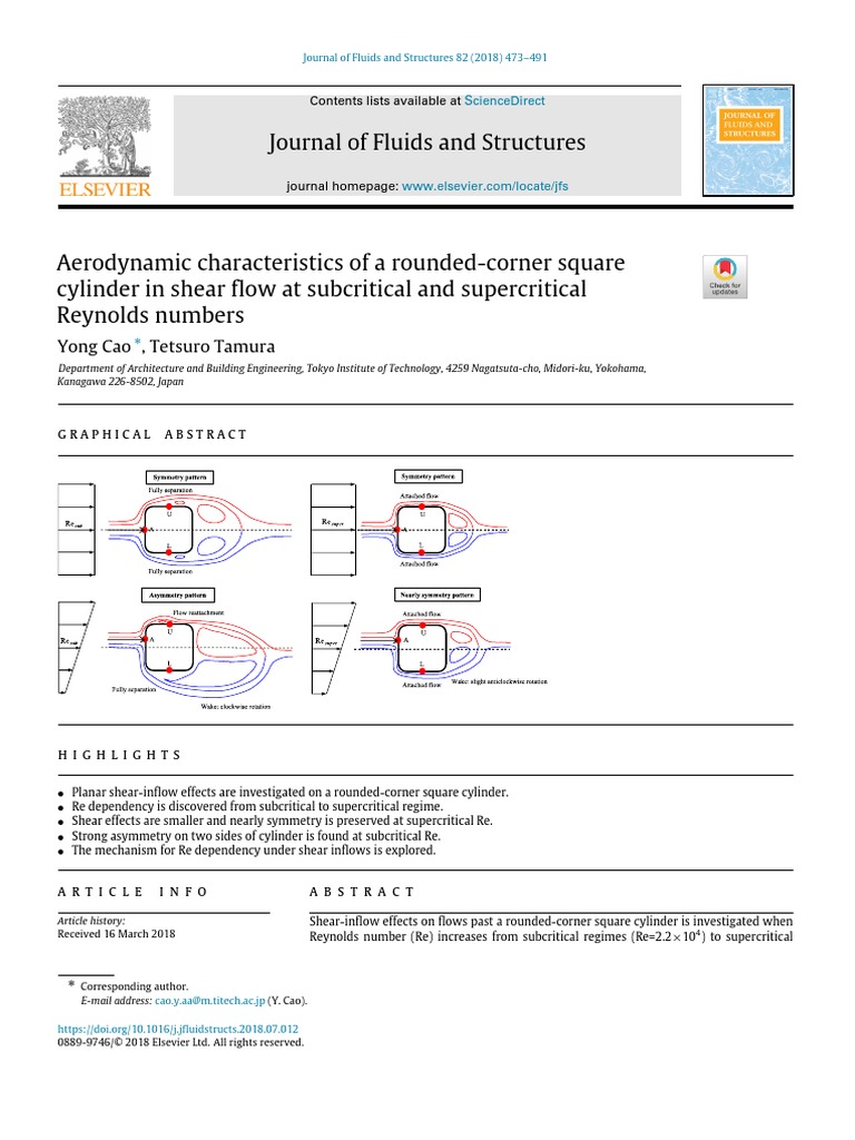 Journal of Fluids and Structures: Yong Cao, Tetsuro Tamura | PDF | Lift ...