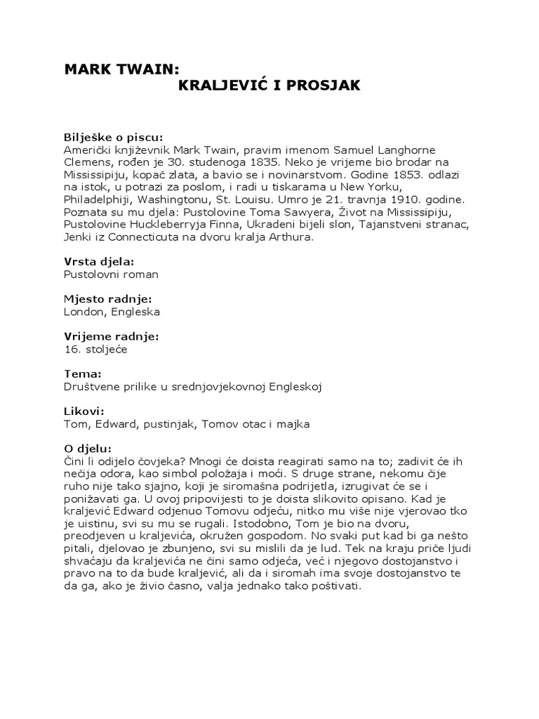 Kraljevic I Prosjak 4 | PDF