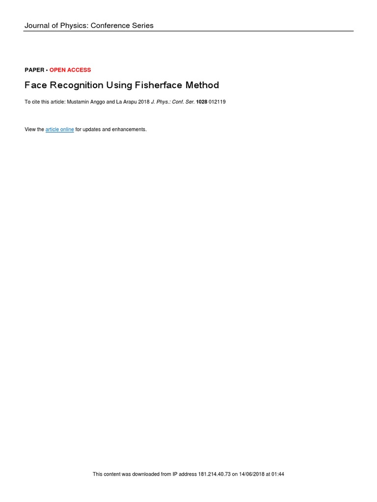 Face Recognition Using Fisherface Method PDF | PDF | Principal ...