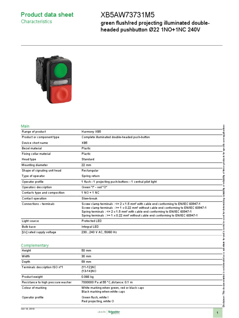 Harmony Xb5 Xb5aw73731m5 | PDF | International Electrotechnical ...