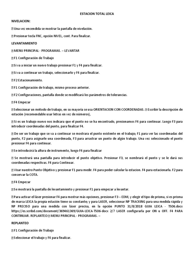 Estacion Total Leica | PDF | Informática | Informática y tecnología de la información