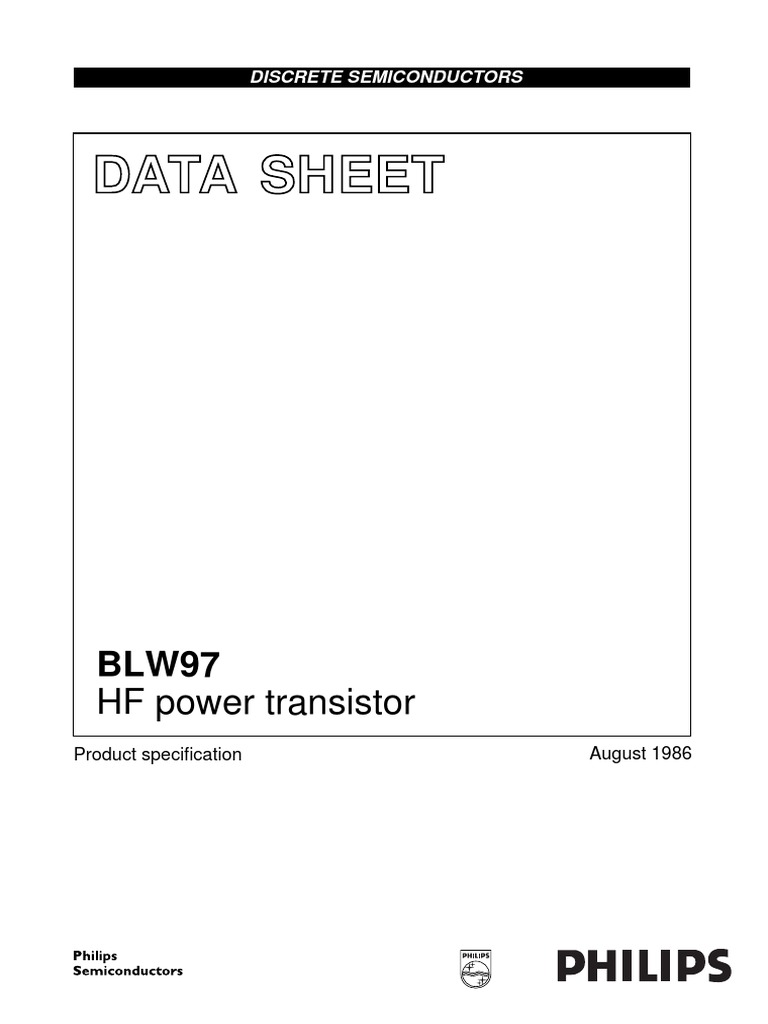 BLW97 | PDF | Amplifier | Transistor