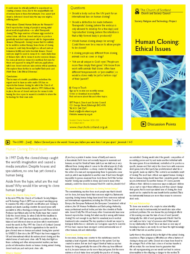 Human Cloning Ethical Issues 864 0814 | PDF | Cloning | Embryo