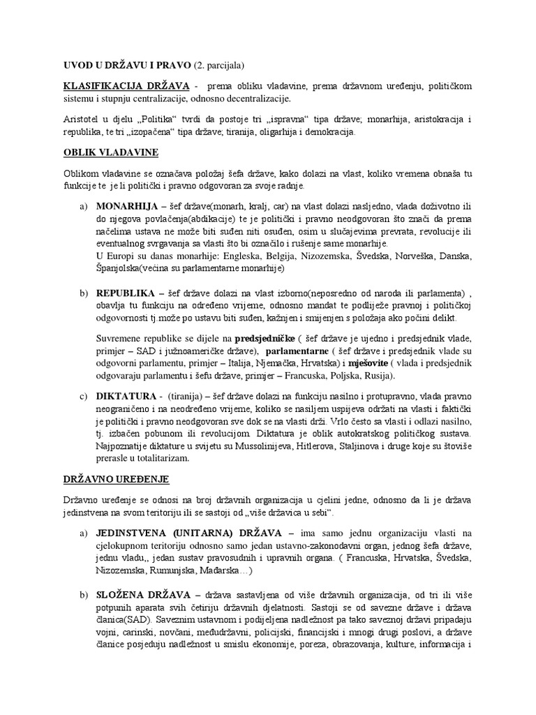 Uvod U Državu I Pravo | PDF