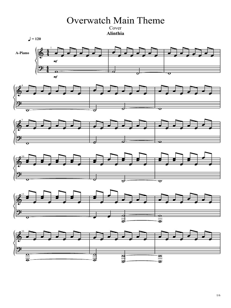 Overwatch Main Theme Sheet Music | PDF