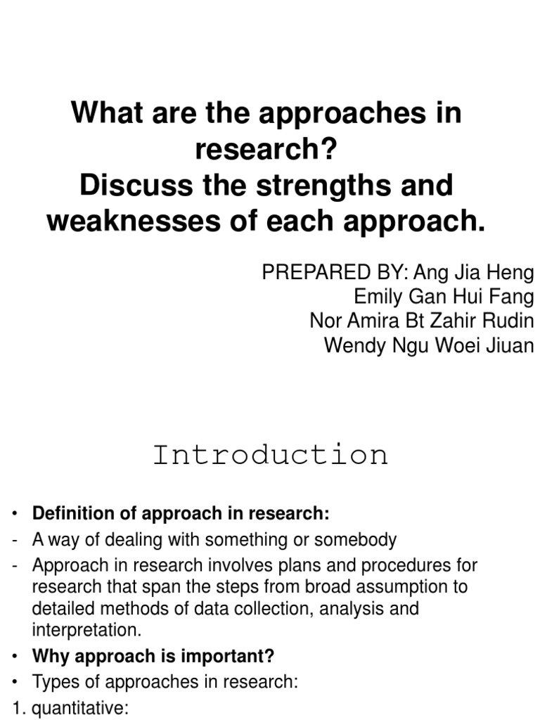 What Are The Approaches in Research | PDF | Qualitative Research ...