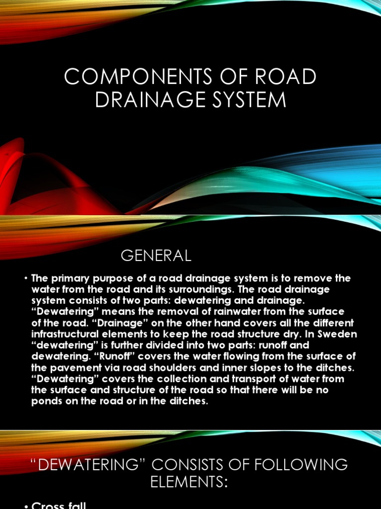 Components of Road Drainage System | PDF | Road | Road Surface