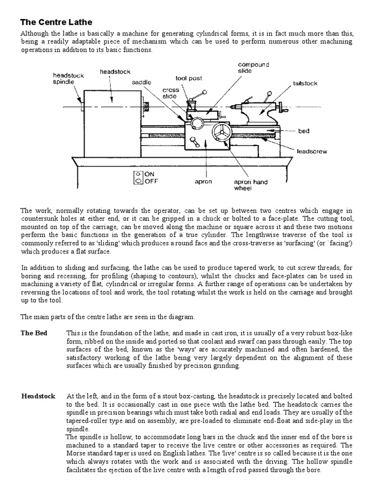 The Centre Lathe | PDF | Metalworking | Tools