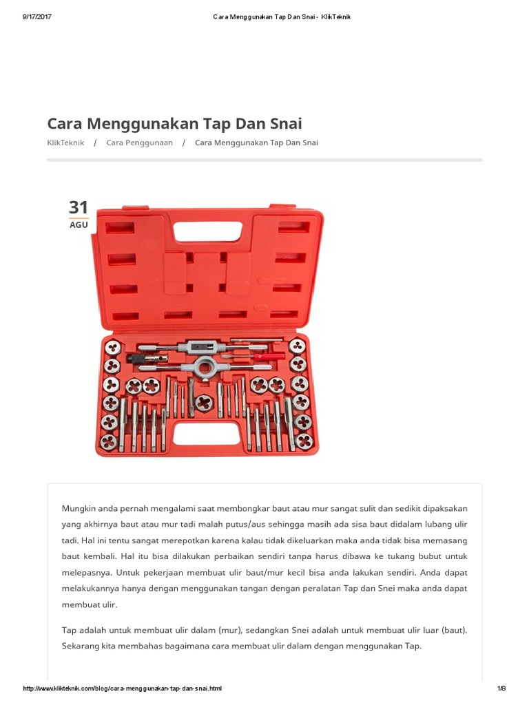 Cara Menggunakan Tap Dan Snai - KlikTeknik PDF | PDF