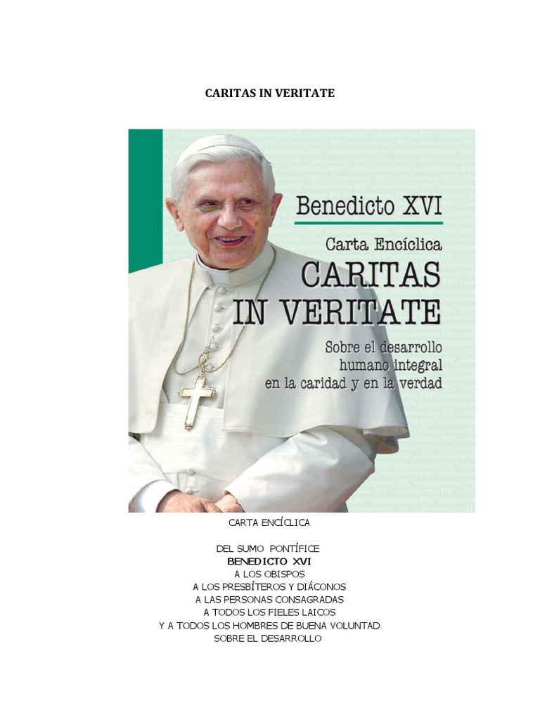 Carta Enciclica Caritas in Veritate - Benedicto XVI | PDF | Doctrina social católica | Verdad