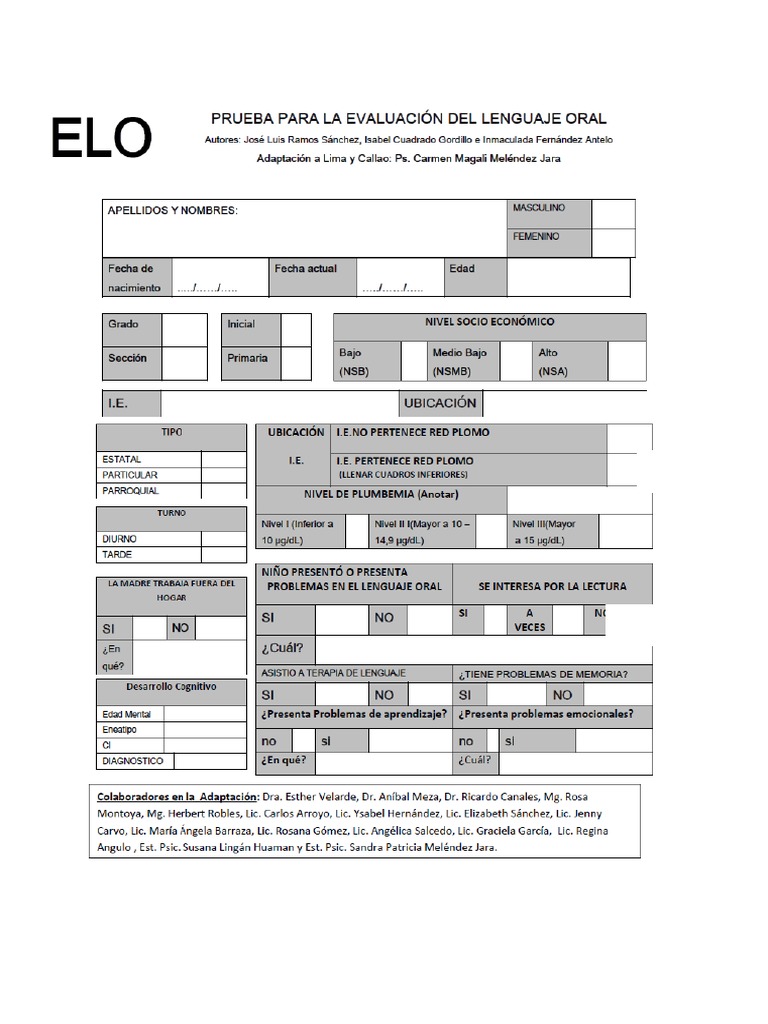 Protocolos Del Elo Adaptado y Completo | PDF