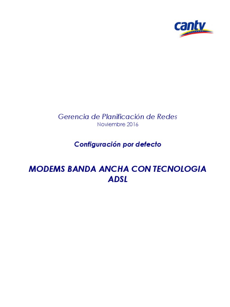 Configuración Modem de Banda Ancha CANTV | PDF | Iptv | Módem
