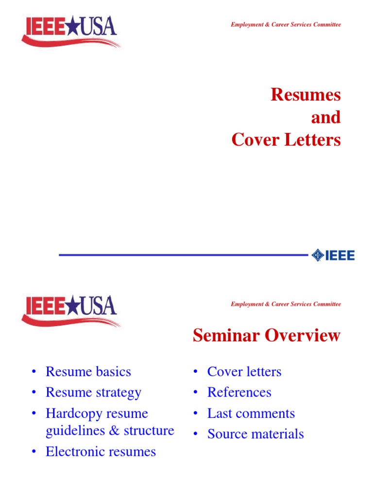 IEEE Resumes - Emplyment & Career Services Commitee | PDF | Résumé | Design
