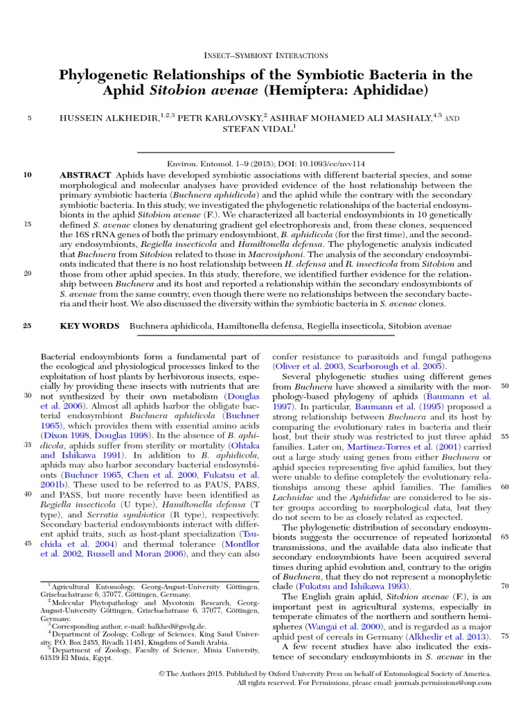 Environ Entomol 192015DOI10 1093eenvv114 | PDF | Polymerase Chain ...
