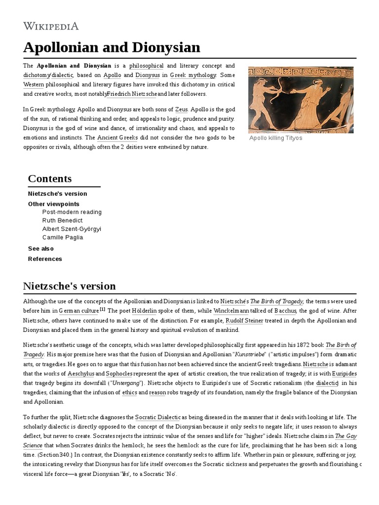 Apollonian and Dionysian | PDF | Science | Philosophical Science