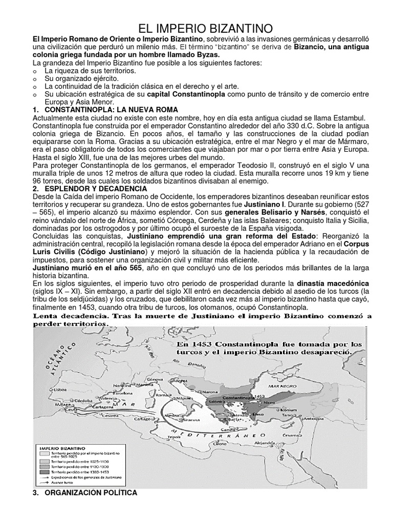 El Imperio Bizantino | PDF | imperio Bizantino | Constantinopla