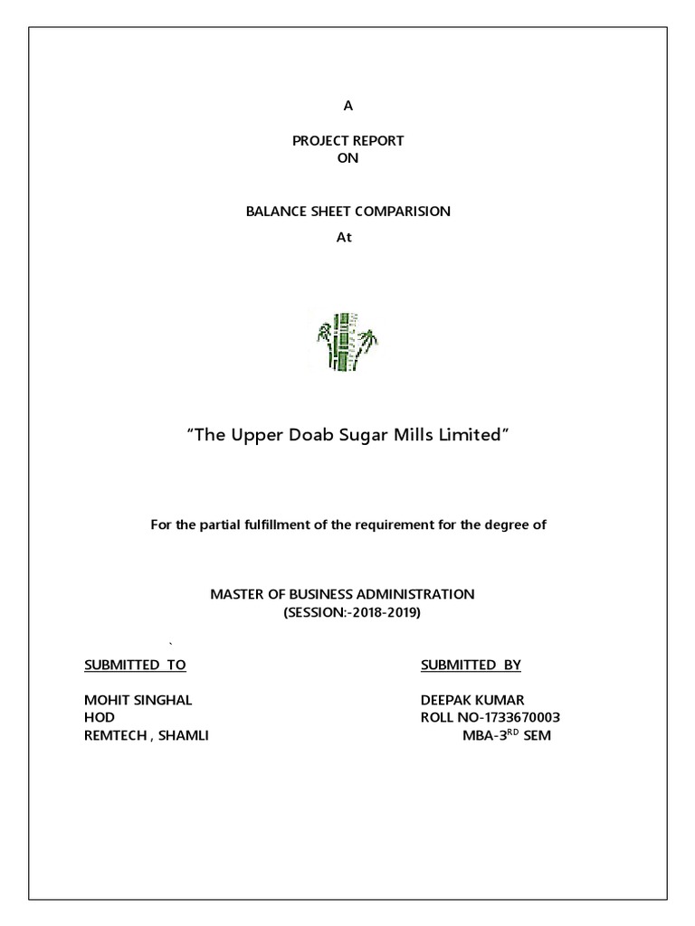 The Upper Doab Sugar Mills Limited | PDF | Debits And Credits | Balance ...