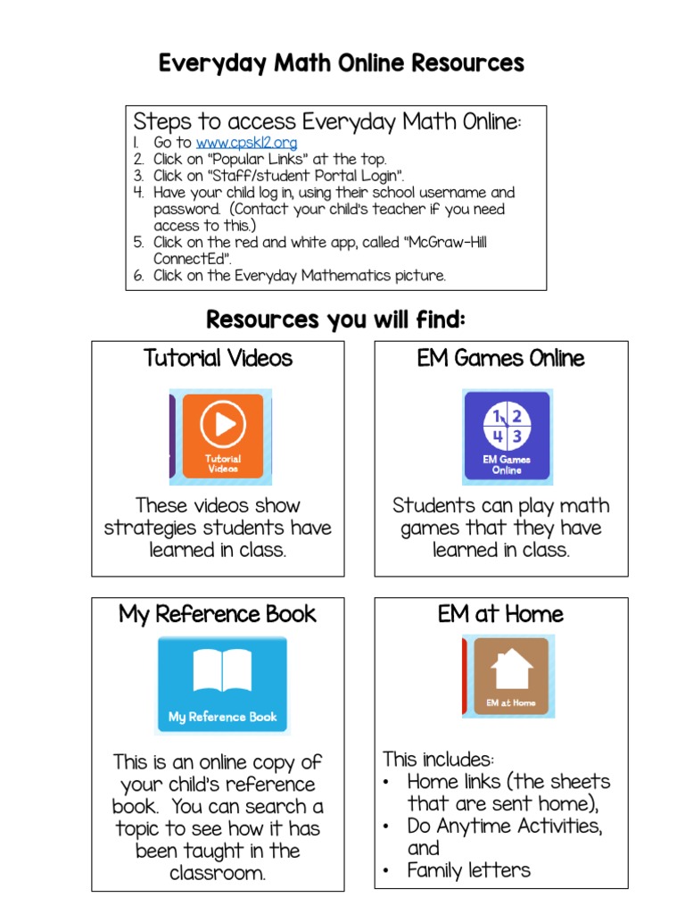 Parents - Everyday Math Online Resources | PDF