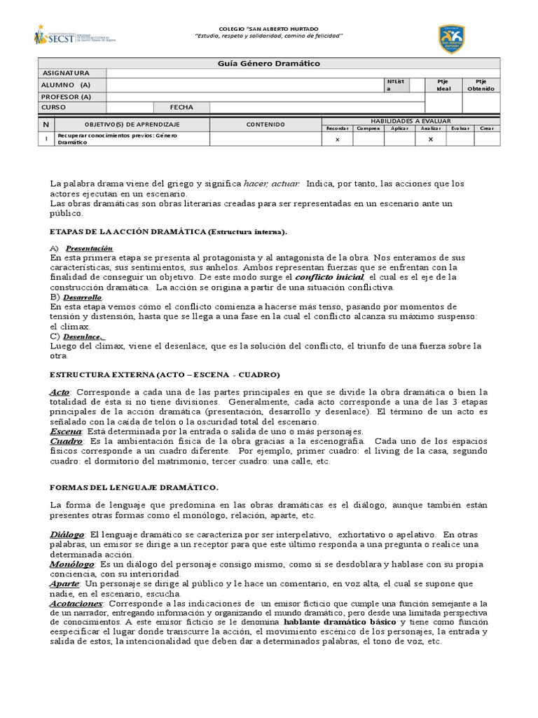 Guía Completa del Género Dramático | PDF | Teatro | Tragedia