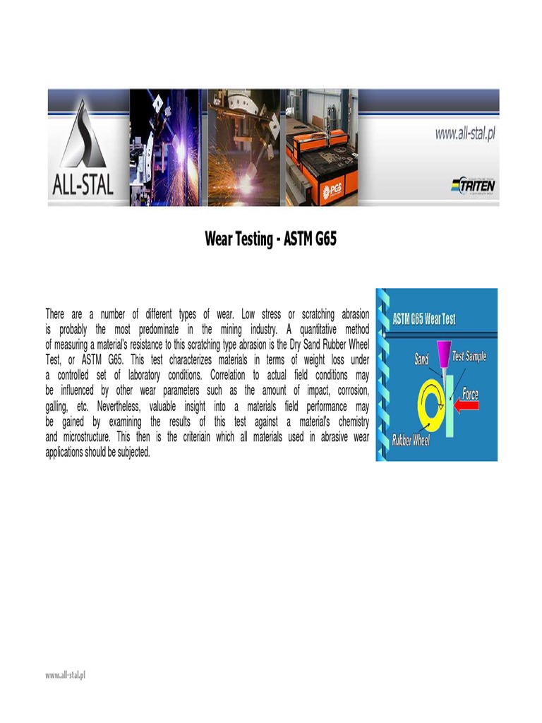 8 Wear Testing - ASTM G65 PDF | PDF | Wear | Civil Engineering