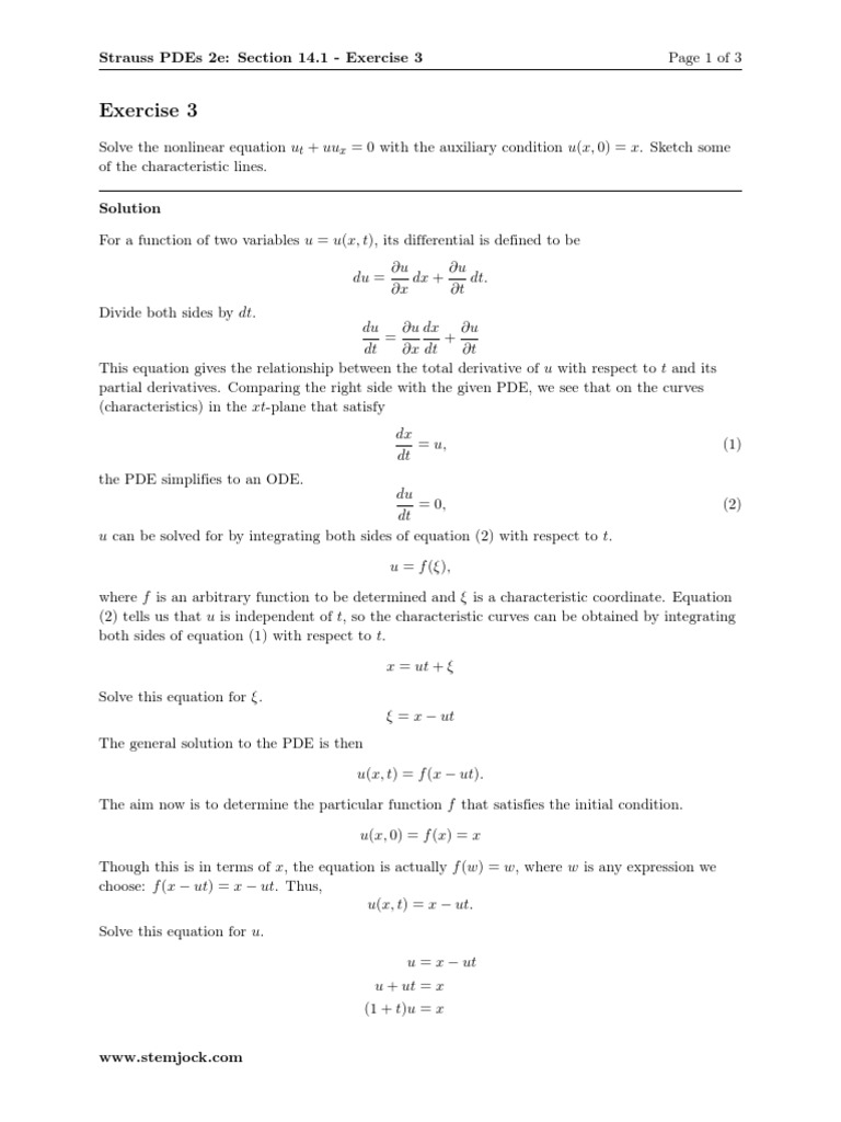 Strauss PDEch 14 S 1 P 03 | PDF | Partial Differential Equation | Rates