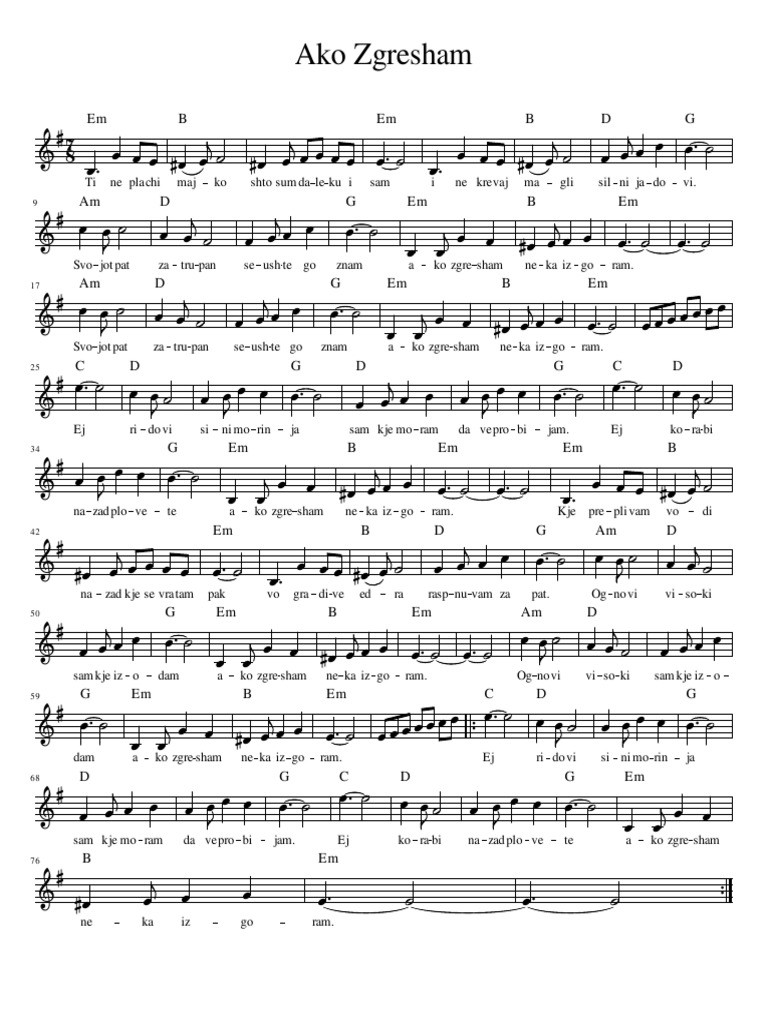 23 Macedonian Folk Songs (with notes, chords and lyrics) | Musical ...