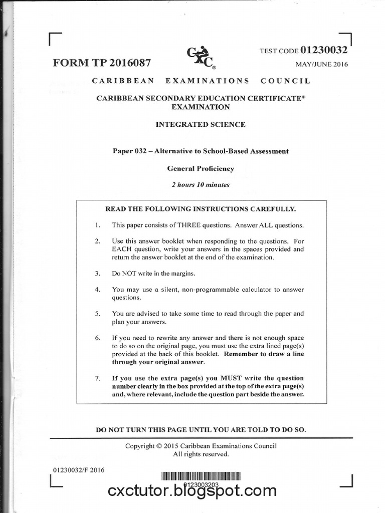 Integrated Science Past Papers 2023 | PDF