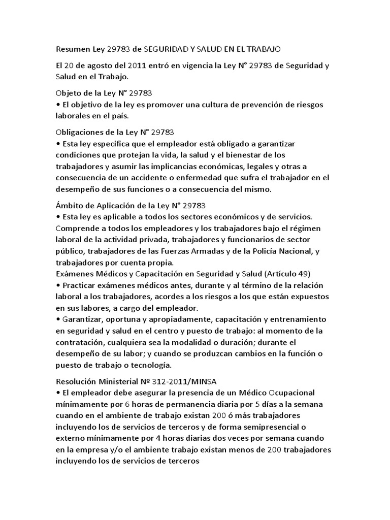 Ley 29783 Ley 30222 Pdf Derecho Laboral Gobierno