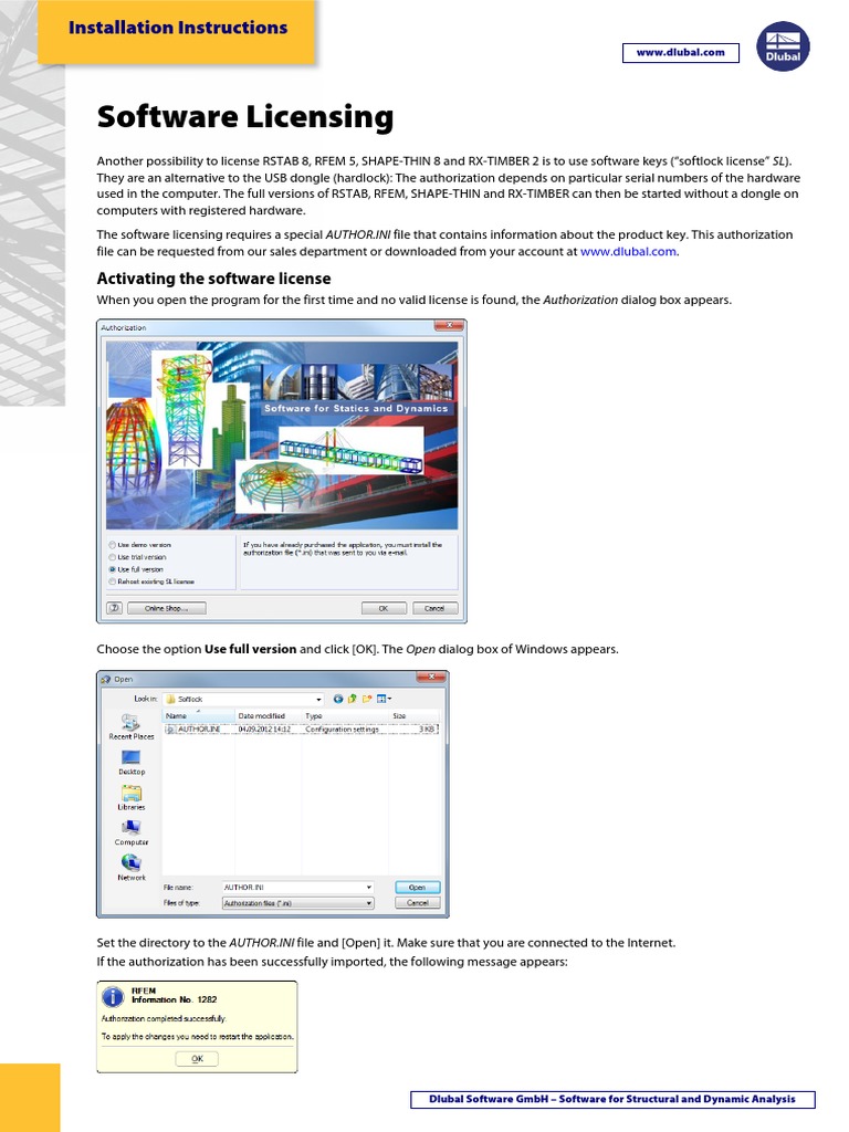Software Licensing: Activating The Software License | PDF | Dialog Box | Computer File