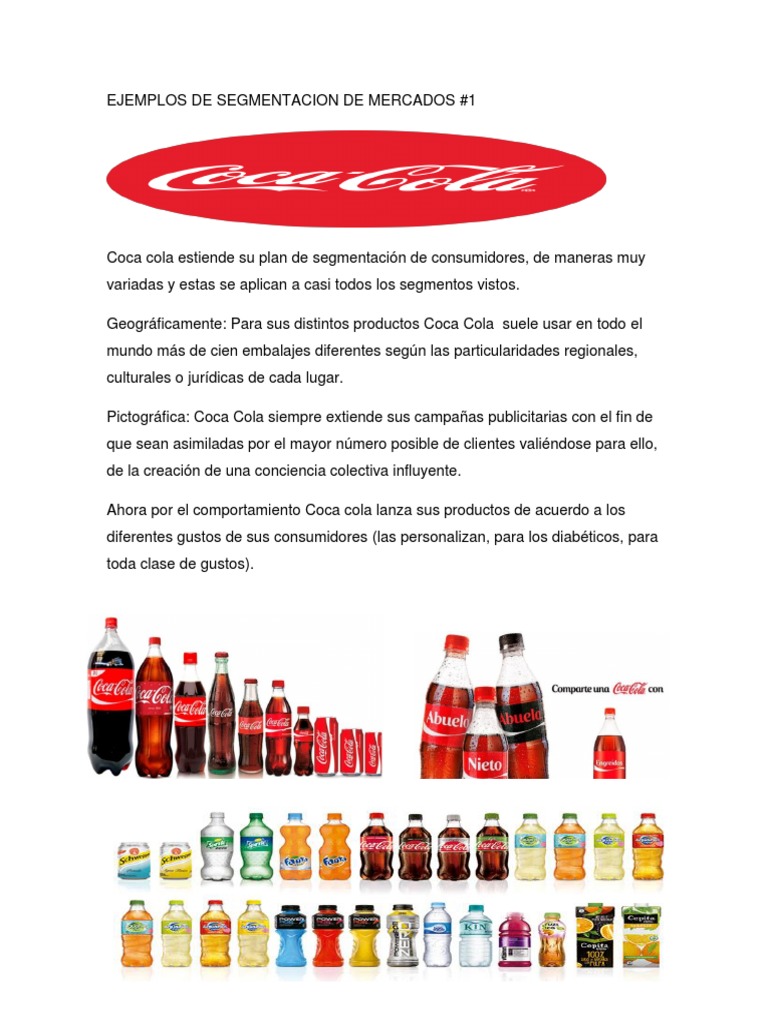 Actividad 2 Ejemplos de Segmentacion de Mercados | Coca Cola | Mercado ... Actividad 2 Ejemplos de Segmentacion de Mercados | Coca Cola | Mercado ...